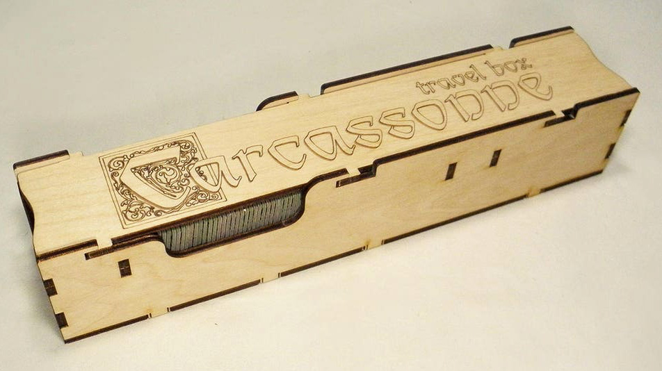 Carcassonne Travel Box, wood insert, organizer. TowerRex