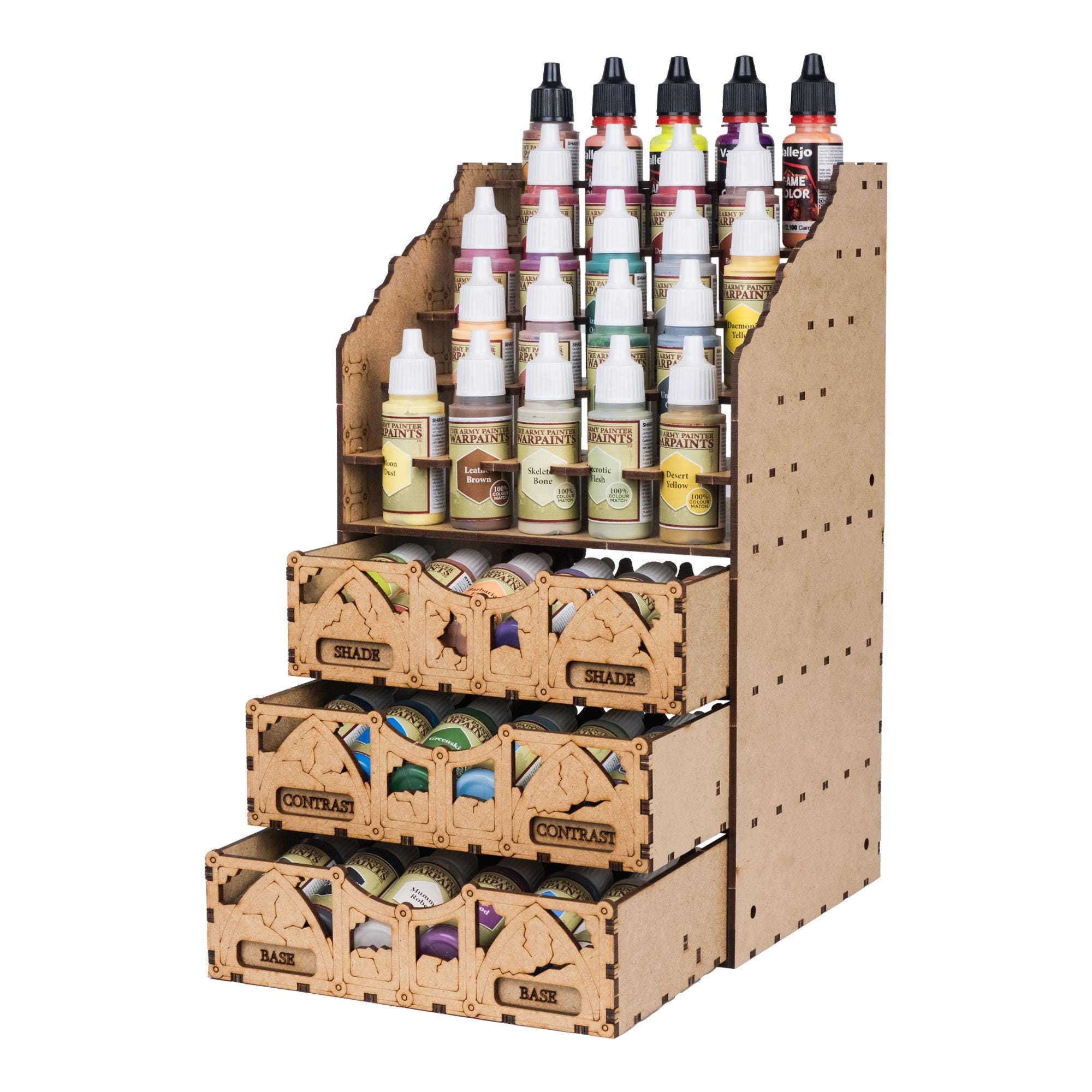 Paint Holder Section, Miniature Paint Rack 25mm Bottles Wooden Artist ...